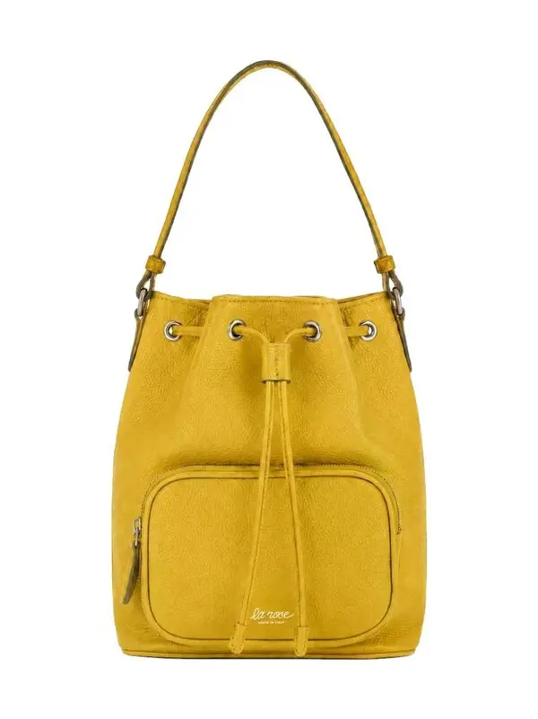 LA ROSE Drawstring Bucket Bag - Yellow