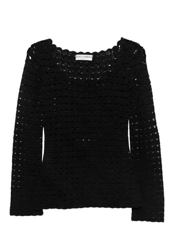 Dolce & Gabbana Crochet Knit Sweater - Black