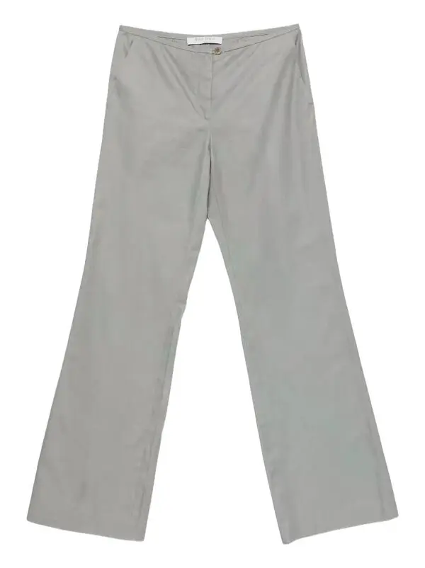 Miu Miu 2000s Straight-leg Cotton Trousers - Grey