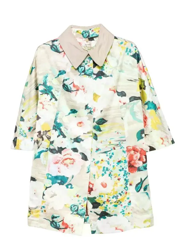ANTONIO MARRAS VINTAGE 2000s Floral Print Coat - Neutrals