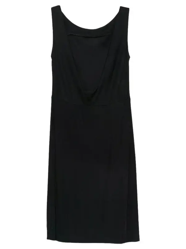 Moschino Sleeveless Draped-back Midi Dress - Black
