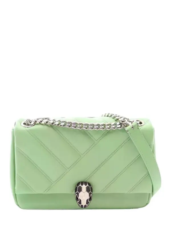 BVLGARI Serpenti Cabochon Shoulder Bag - Green