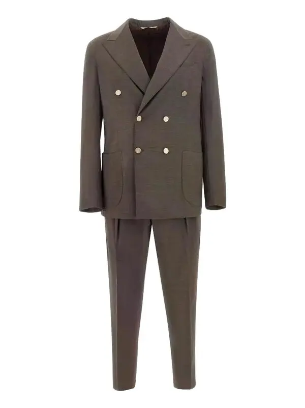 BRIGLIA 1949 Taurasi Double-breasted Suit - Brown
