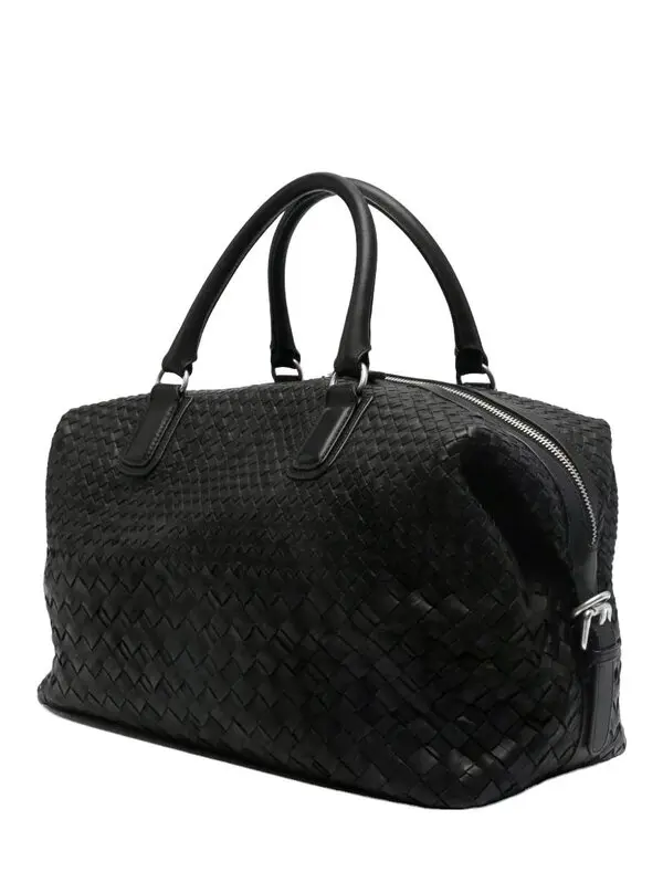 Officine Creative Woven Leather Holdall Bag - Black