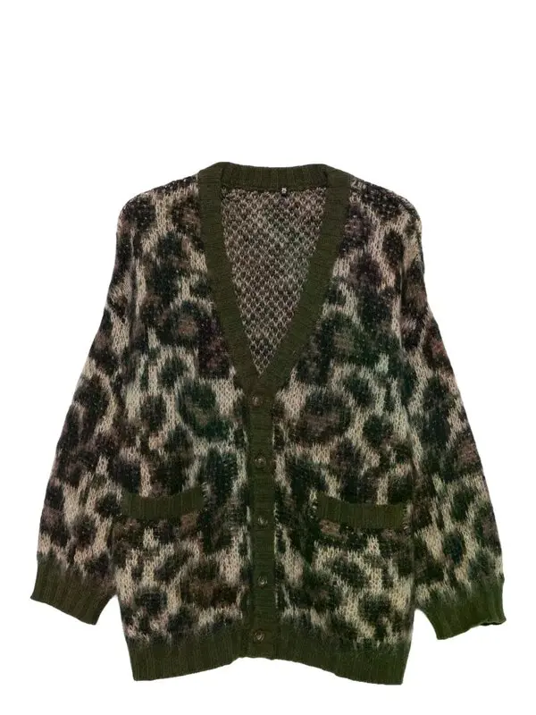 R13 Leopard-pattern V-neck Cardigan - Brown
