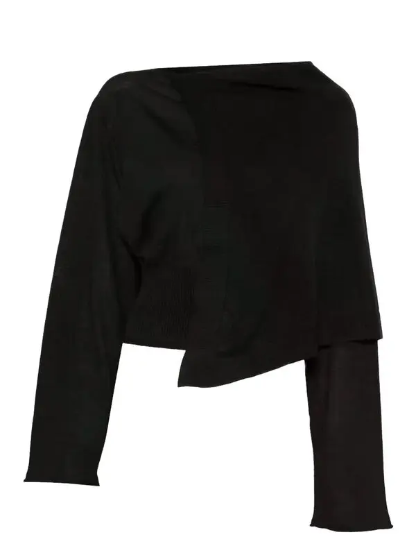 Rick Owens Asymmetric Draped Sweater - Black