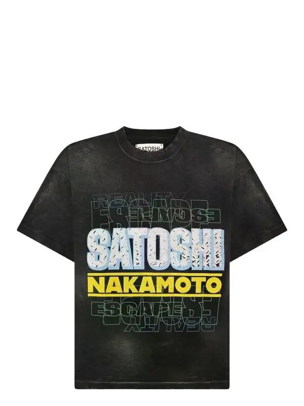 SATOSHI NAKAMOTO Escape Reallity Graphic-print T-shirt - Black