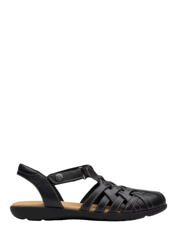 Clarks Elizabelle Mia Woven Leather Sandals - Black