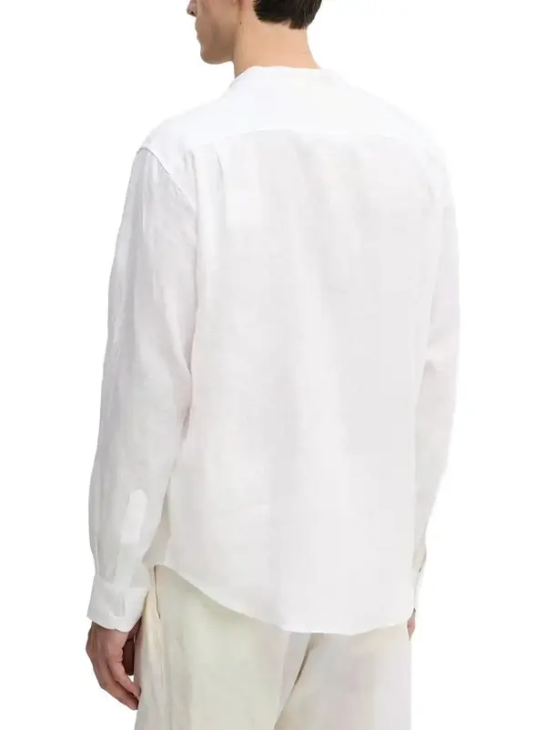 TRUSSARDI Mandarin-collar Long-sleeve Shirt - White
