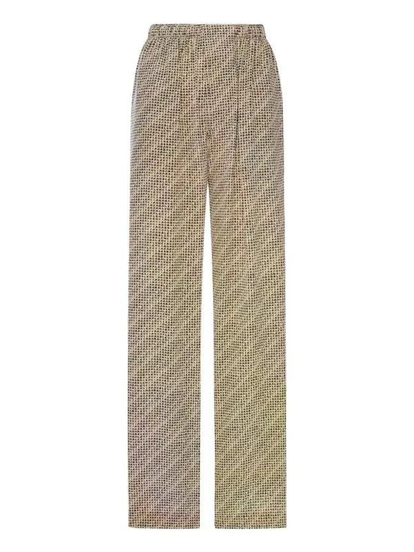 Balenciaga All-over Logo-print Silk Trousers - Neutrals