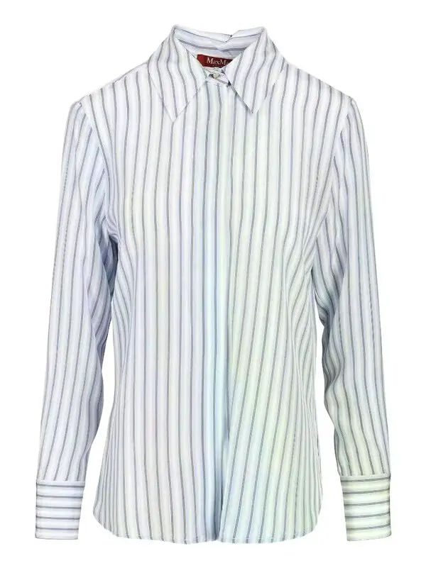 Max Mara Striped Silk Shirt - Blue