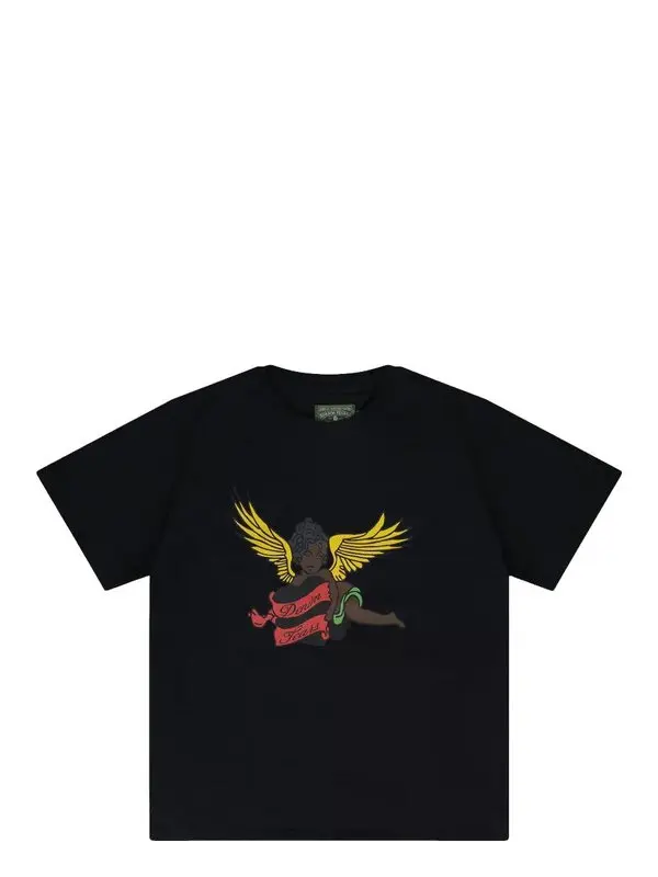 DENIM TEARS Cherub-print T-shirt - Black