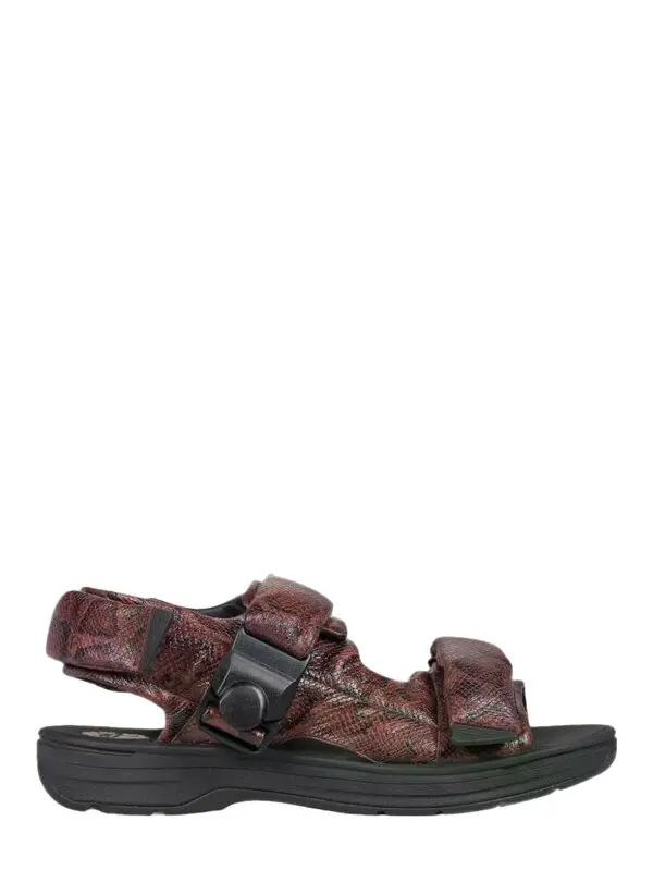 Clarks Snake-effect Padded Sandals - Brown