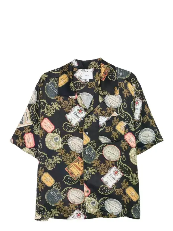 Rhude Graphic-print Short-sleeve Shirt - Black