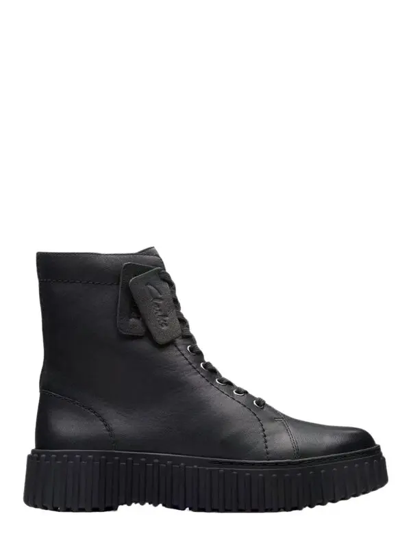 Clarks Torhill Rise Leather Boots - Black