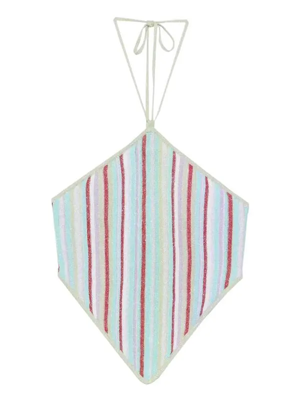 ASTA RESORT Marielle Striped Halterneck Top - Blue