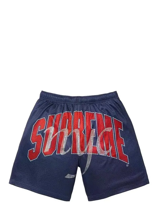 Supreme Rhinestone Mesh Shorts - Blue