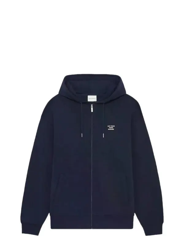 Drole De Monsieur Logo-print Zip-up Hoodie - Blue