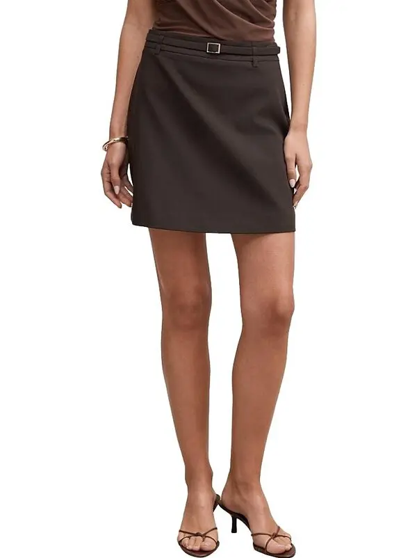 EVER NEW Eloise Belted Mini Skirt - Chocolate