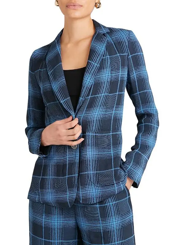 TEMPERLEY LONDON Plath Checked Blazer - Dark Blue
