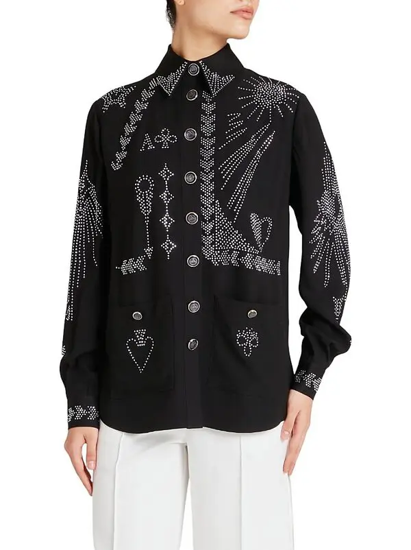 TEMPERLEY LONDON Embellished Shirt Jacket - Black