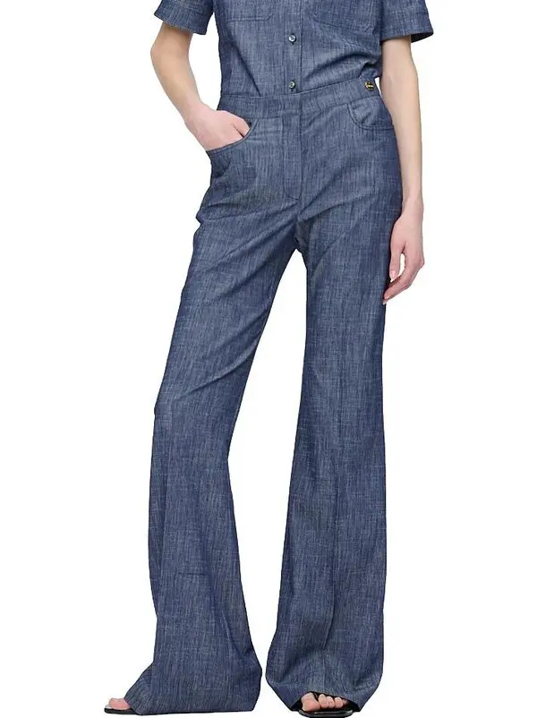 CALLAS MILANO High Rise Flared Leg Jeans - Navy