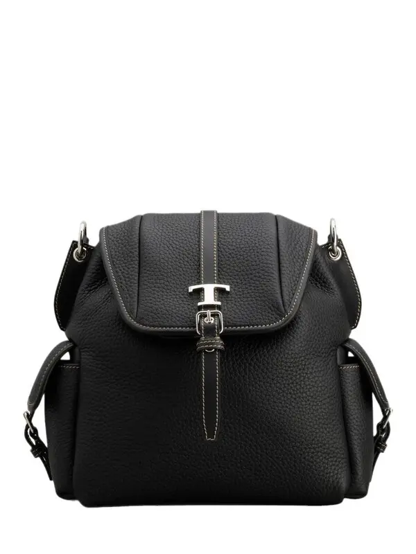 TOD'S T Timeless Mini Leather Backpack - Black