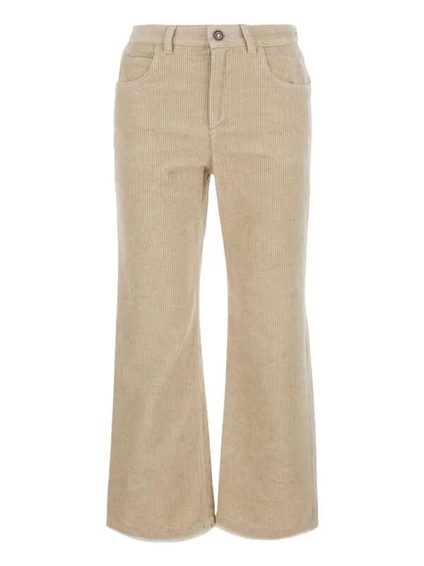 MARANT ETOILE Ruthie Corduroy Flare Trousers - Beige