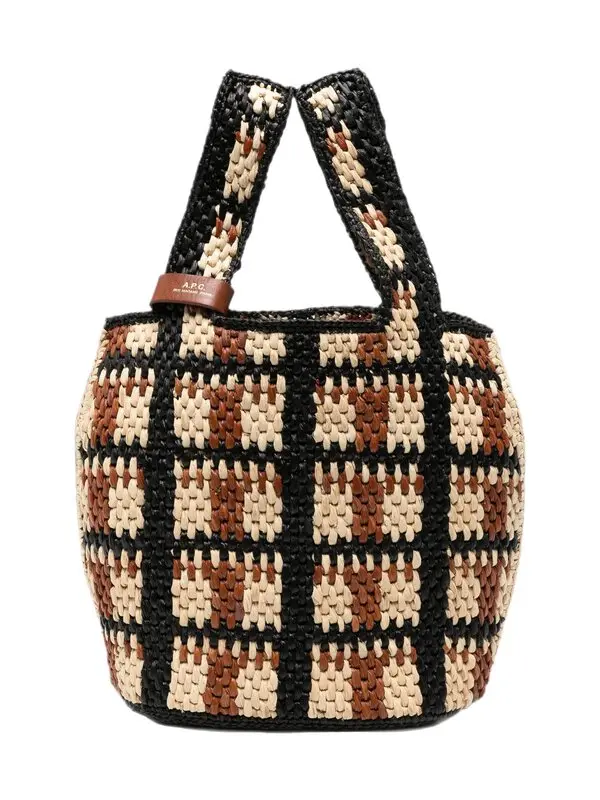 A.p.c. Woven Circle Handbag With Logo Detail - Multicolor
