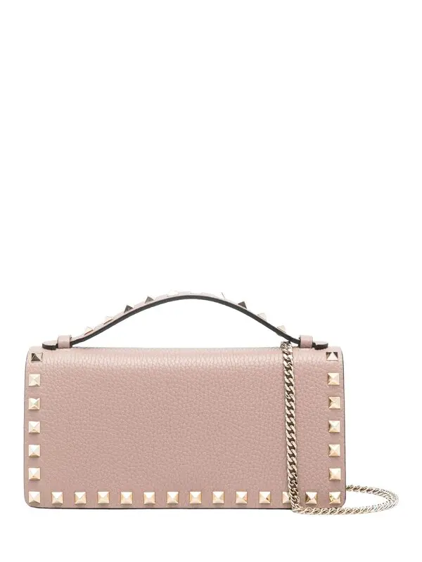 Valentino Garavani Platinum-finish Studded Mini Leather Shoulder Bag - Rosa