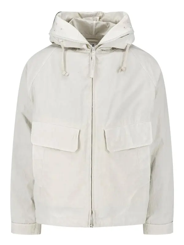 C.P. COMPANY 100% Polyamide Zip-up Jacket - Cream