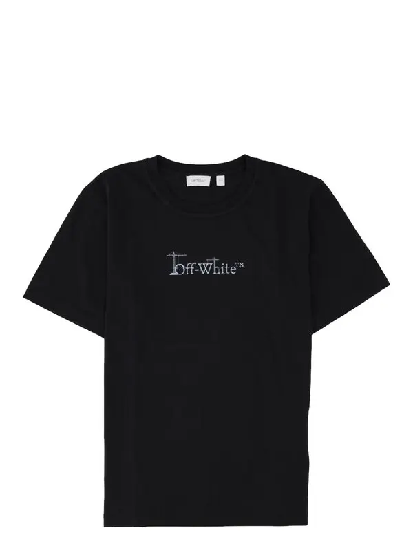Off-White 100% Cotton Graphic T-shirt - Black