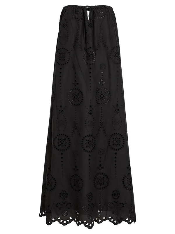 Matteau Broderie Anglaise Cotton Midi Dress - Black