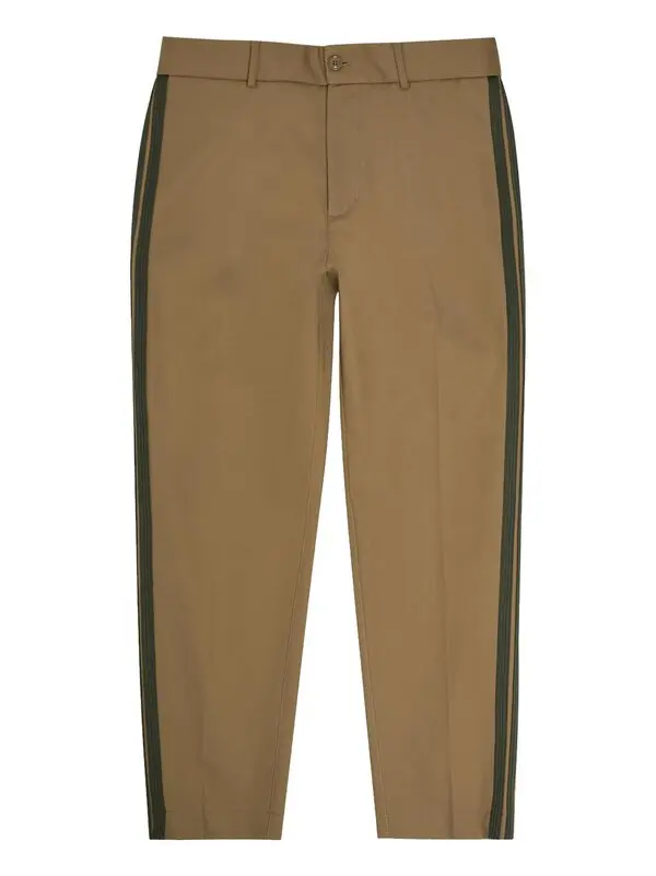 Moncler Logo-appliquéd Cotton-blend Chinos - Beige