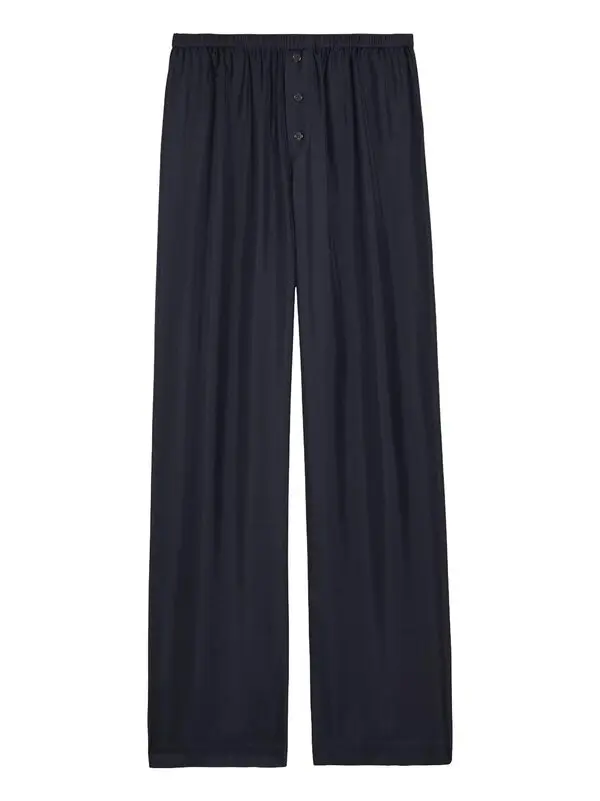 RÓHE Relaxed Straight-leg Silk Trousers - Black