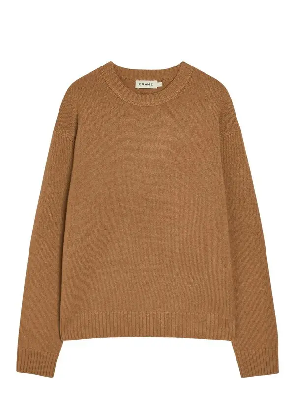 FRAME Cashmere Crew Neck Jumper - Camel