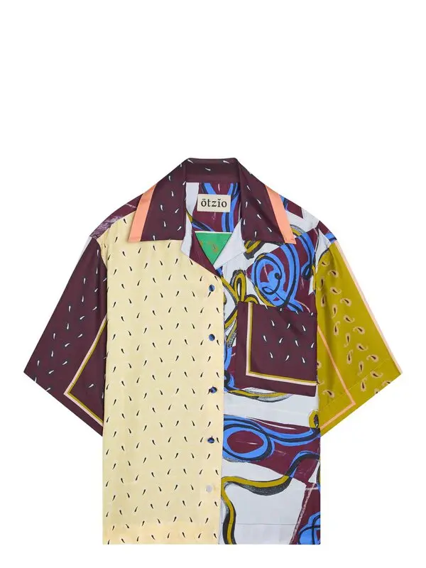 OTZIO Tzĭo Cecilia Printed Silk Shirt - Blue