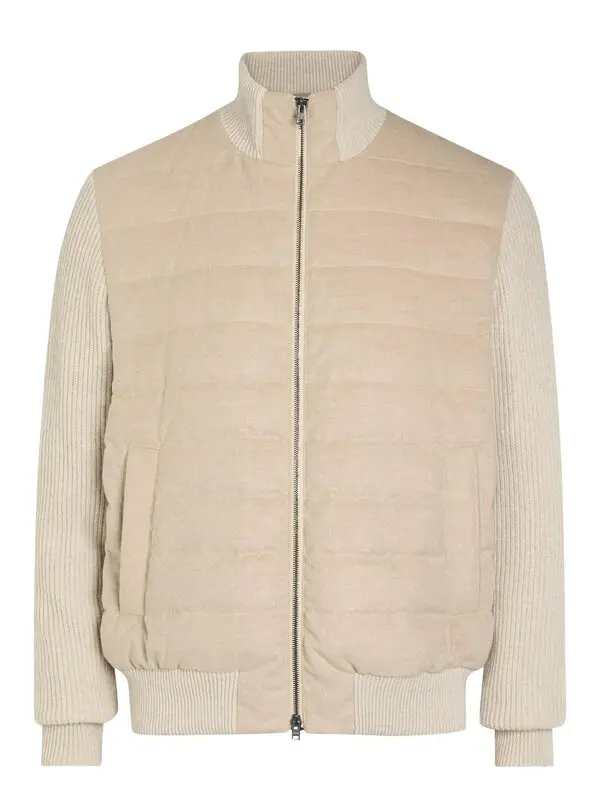 Herno Padded Ribbed-knit Jacket - Ecru