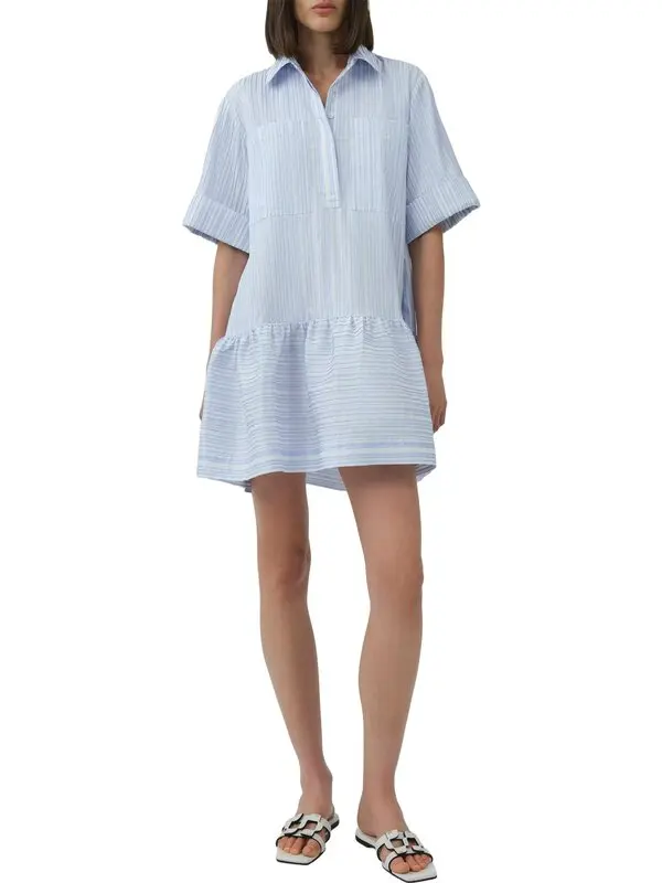 Simkhai Cris Stripe Shirt Dress - Blue