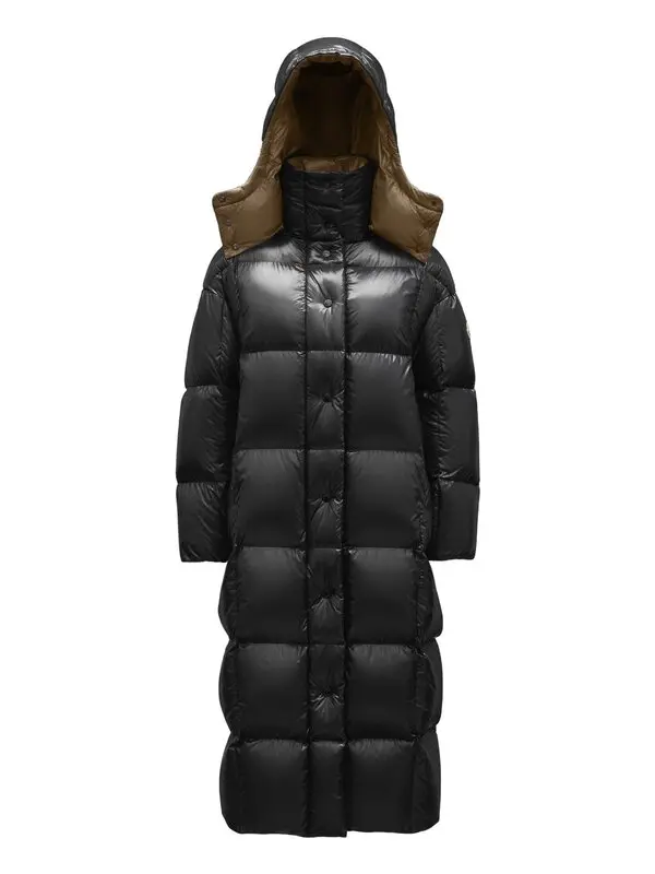 Moncler Parnaiba Hooded Long Down Jacket - Black