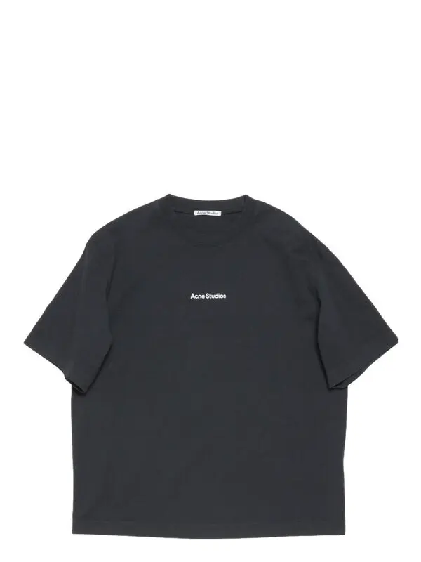 Acne Studios Logo Stamp Relaxed Fit T-shirt - Black