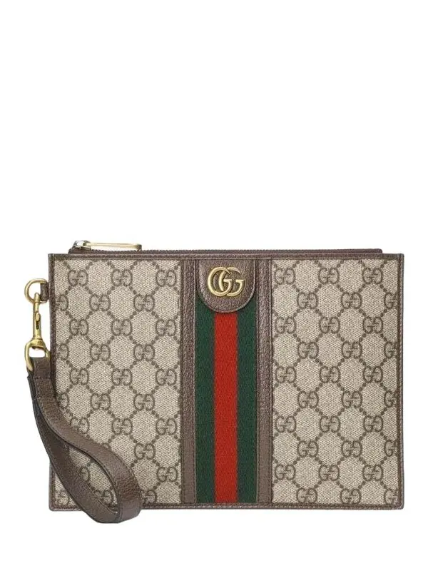 Gucci Ophidia Woven Pouch Bag - Beige/ebony