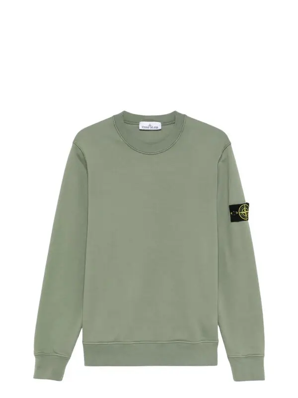Stone Island Compass Patch Crewneck Sweatshirt - Moss Green