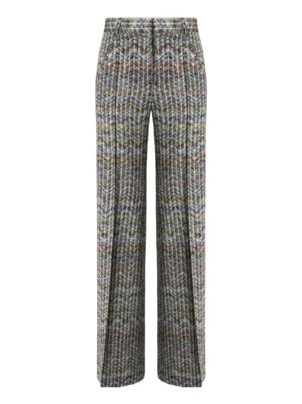 Missoni Chevron Patterned Metallic Knit Trousers - Multicolor
