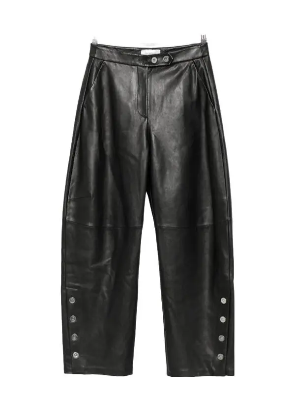 Sportmax Wide-leg Button-detailed Trousers - Black