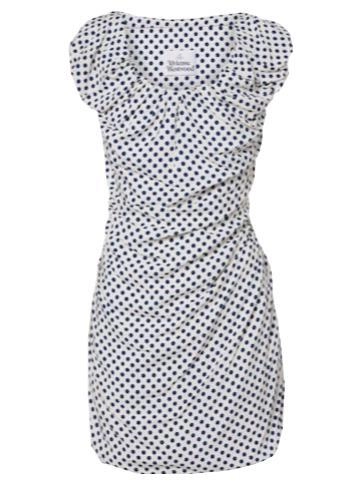 VIVIENNE WESTWOOD Ginnie Amber Draped Polka-dot Mini Dress - Blue