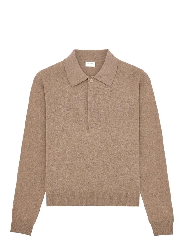 Saint Laurent Long-sleeved Polo Shirt - Taupe