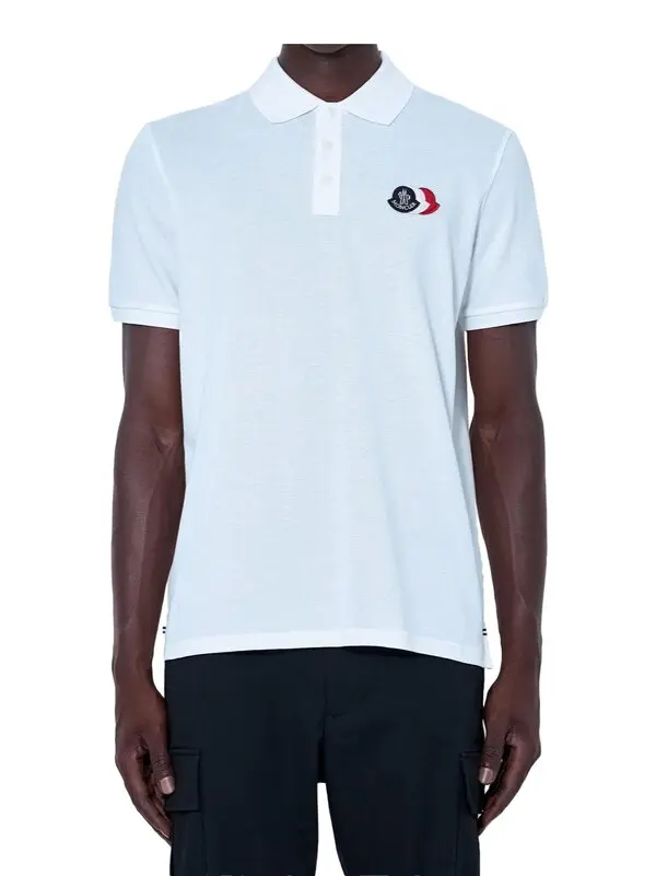 Moncler Logo Patch Piquet Polo Shirt - No