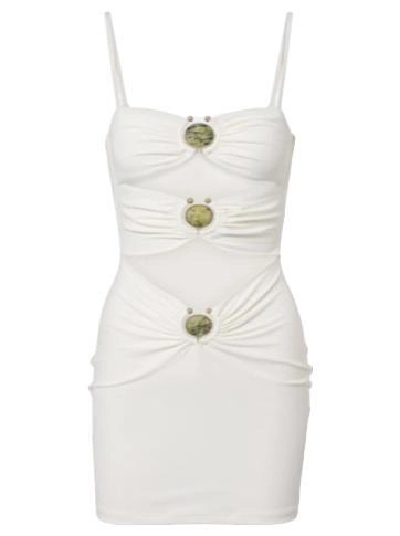 Christopher Esber Embellished Cutout Mini Dress - White