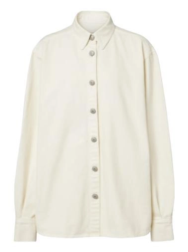 Magda Butrym Denim Shirt With Back Pleats - Beige